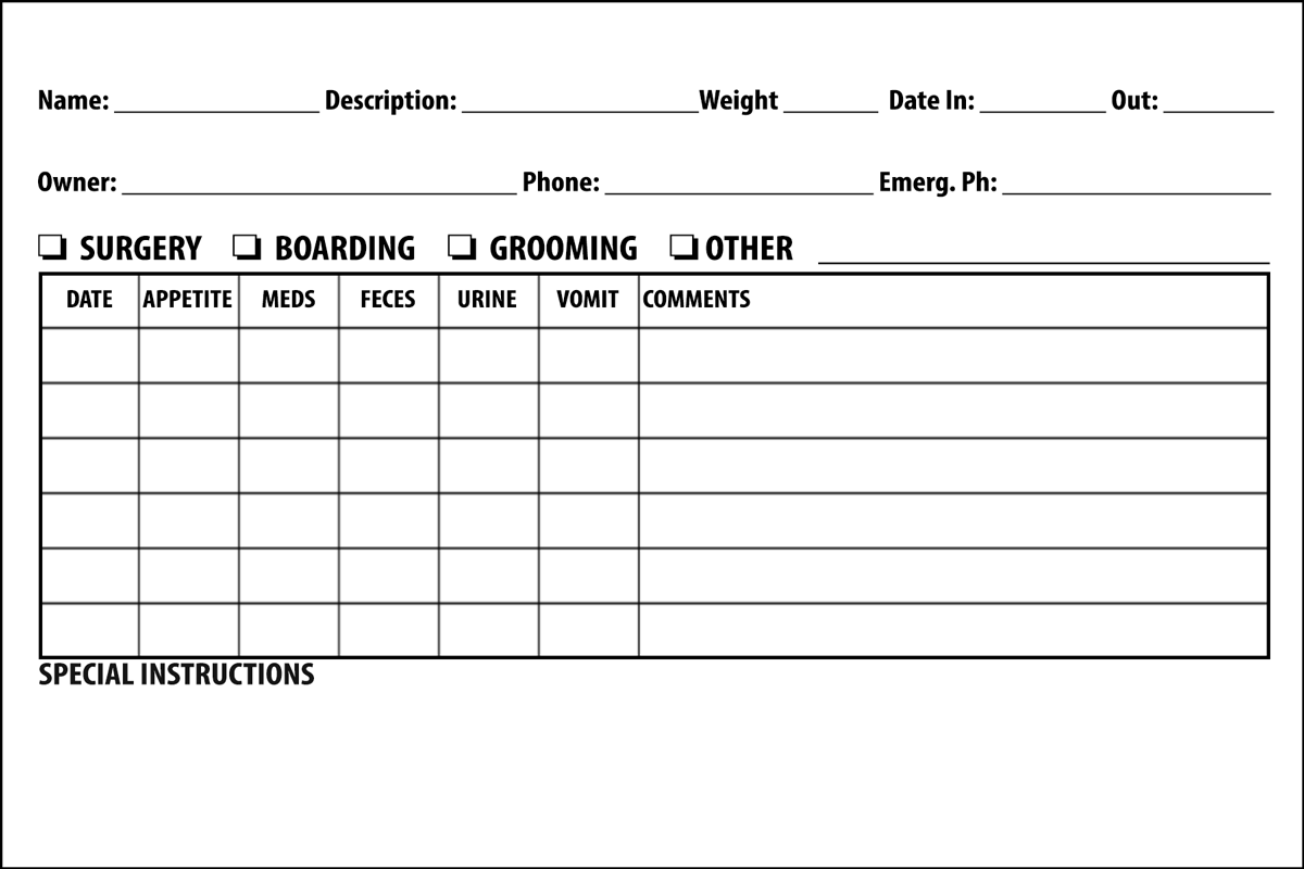 Cage Cards (CAGECARD) | Purchase Cage Cards for Veterinarians or ...