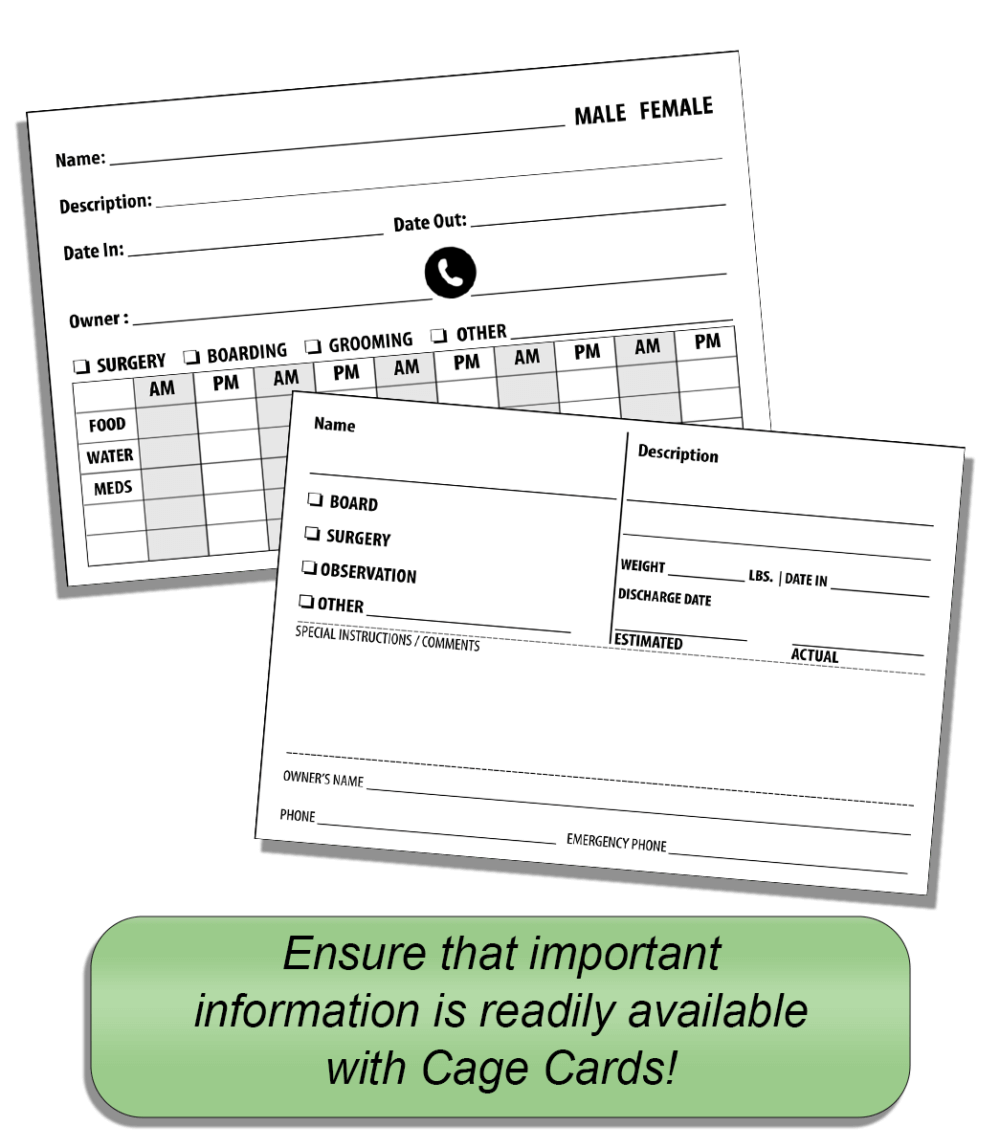 Cage Cards (CAGECARD) | Purchase Cage Cards for Veterinarians or ...
