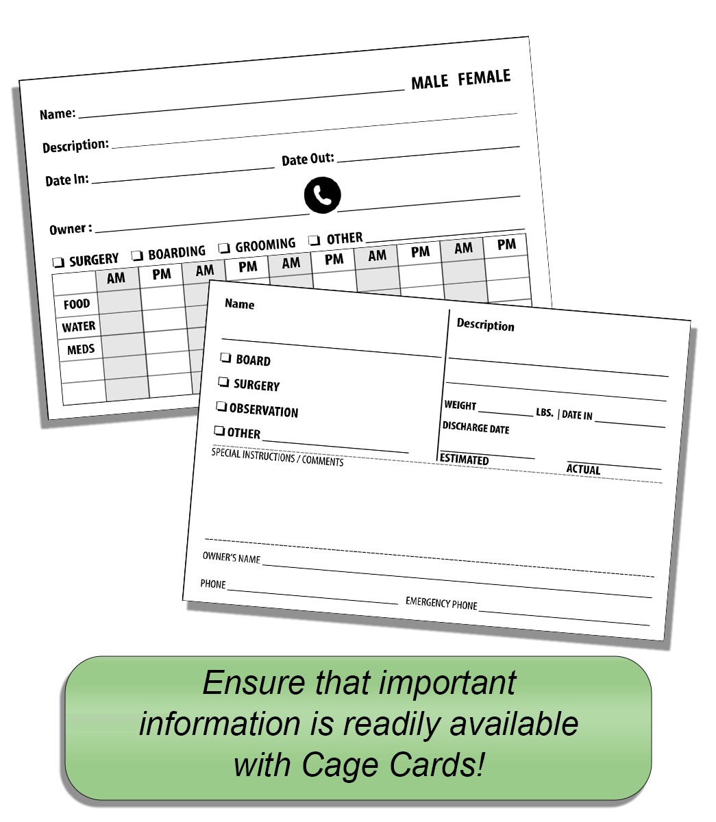 Cage Cards (CAGECARD) | Purchase Cage Cards for Veterinarians or ...