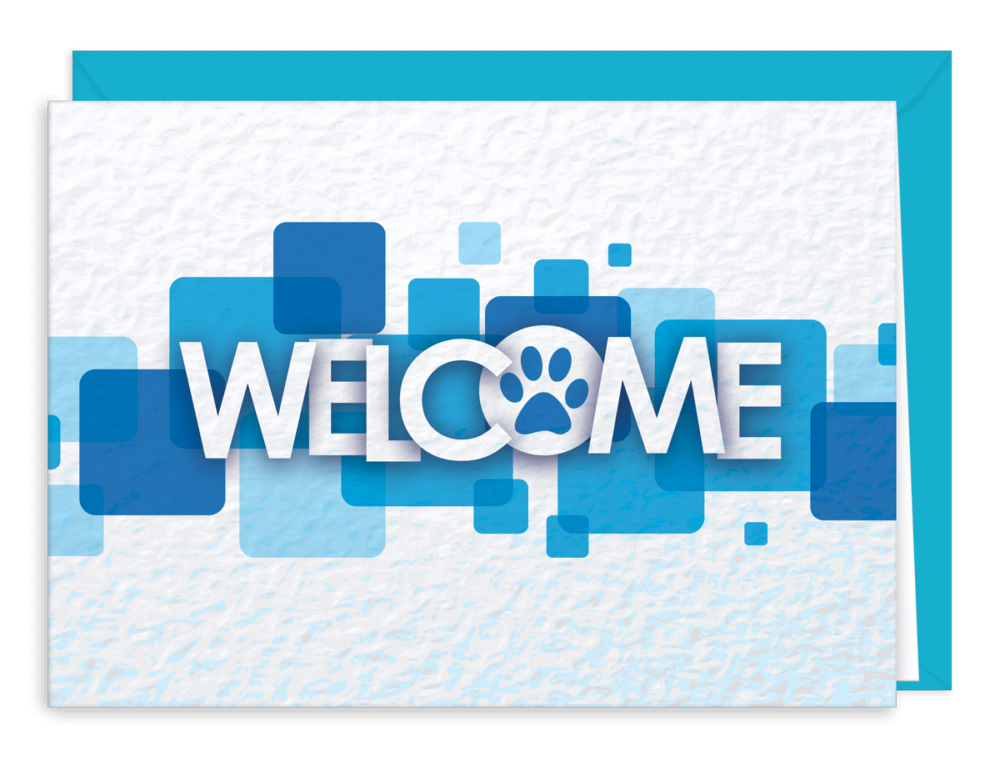 Pet-Themed Welcome Cards (WELBLUEPAW) | Purchase Welcome Cards for ...